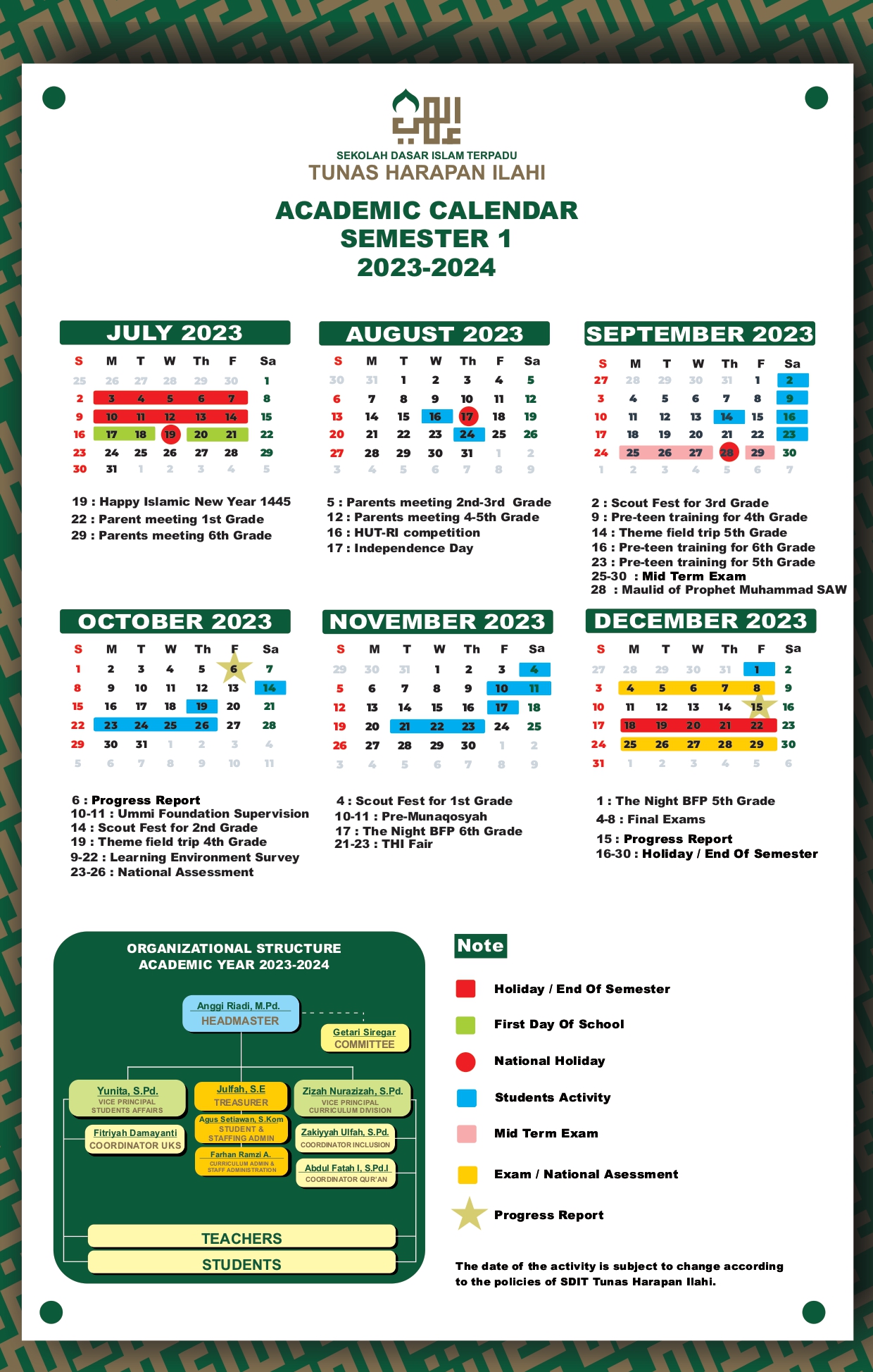 Academic Calendar 2023-2024